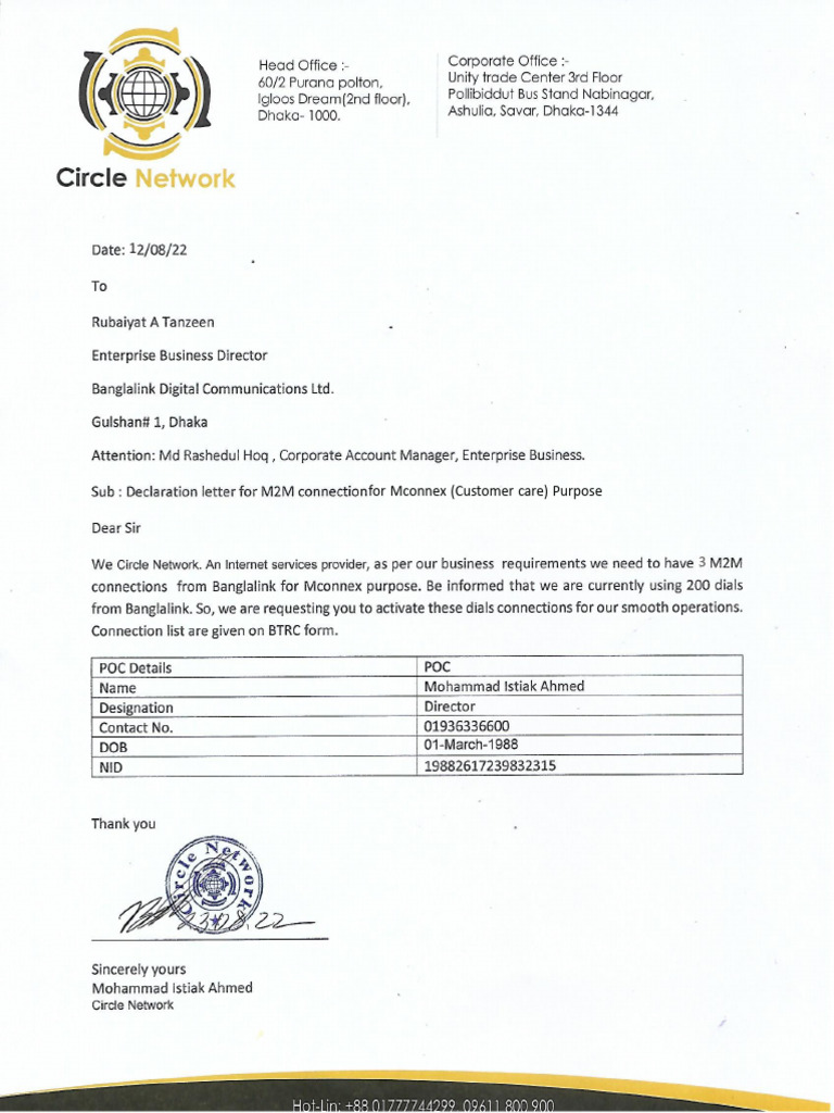 Declaration letter | PDF