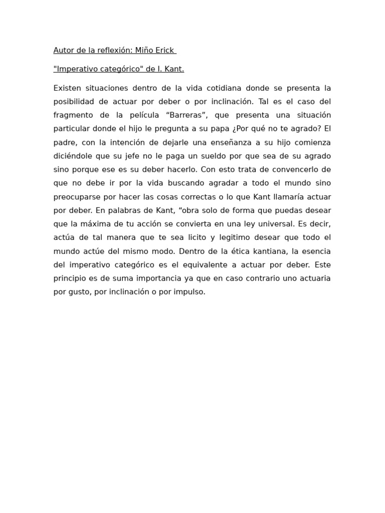 Imperativo Categorico | PDF