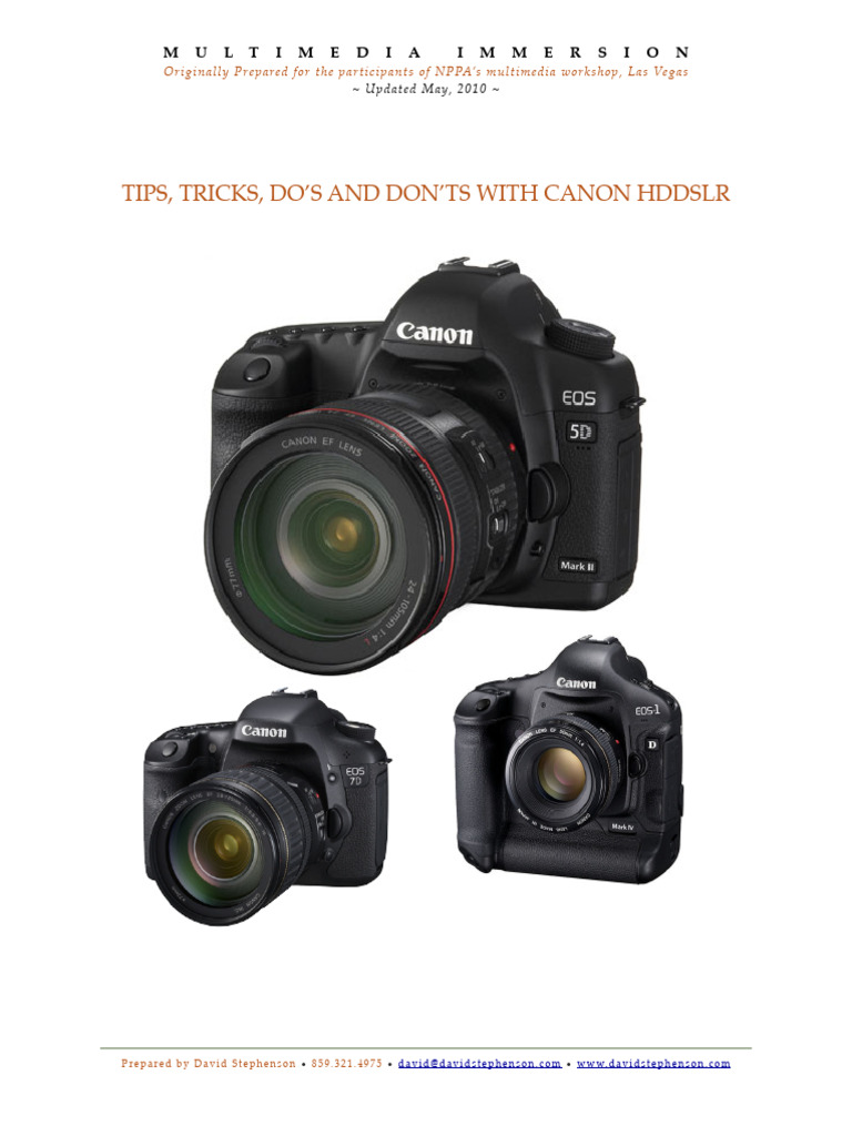 Dan Ope Makinde Resouce Book For Canon 5D Mark II Tip Sheet ...