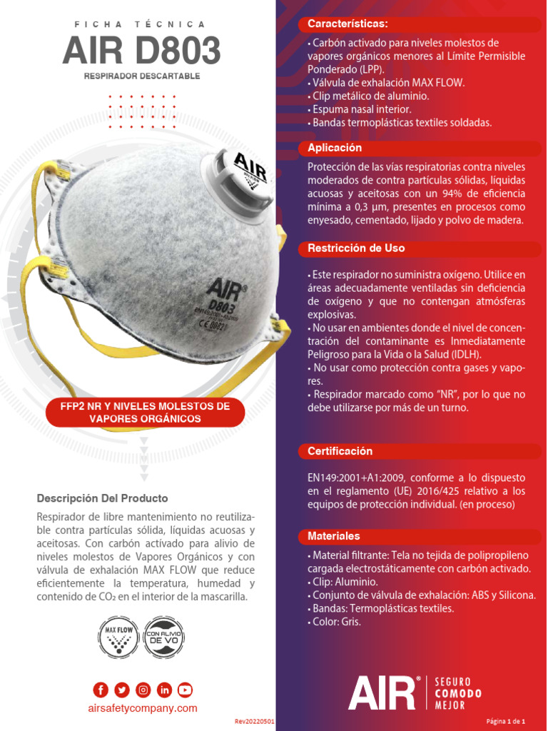 Ficha D803 | PDF | Oxígeno | Materiales