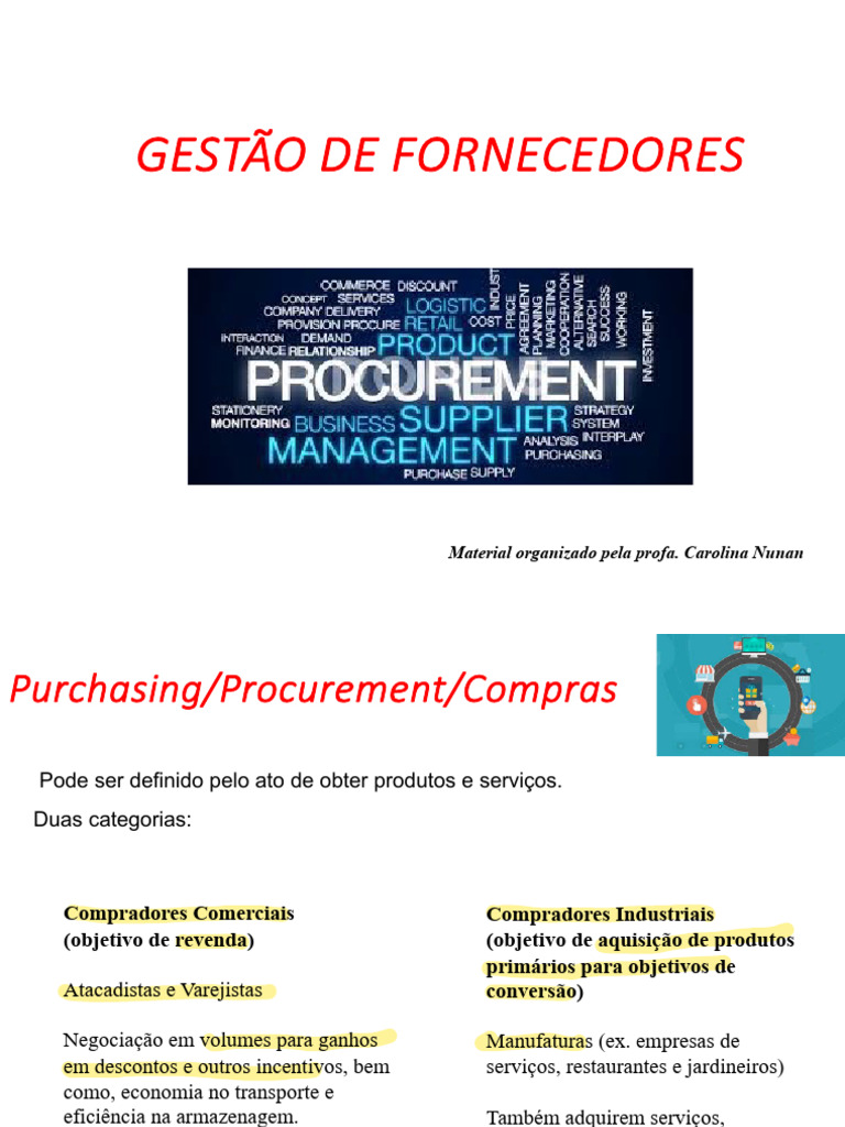 Gestão Eficiente de Fornecedores e Compras | PDF | Despesa | Qualidade ...