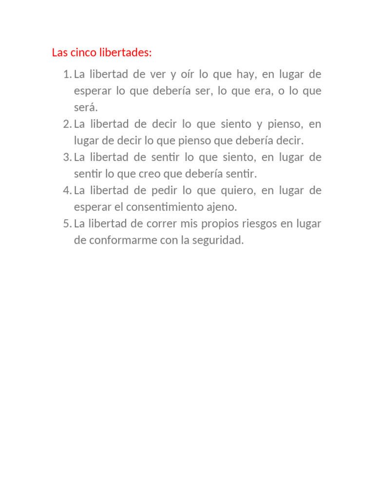 Las Cinco Libertades | PDF