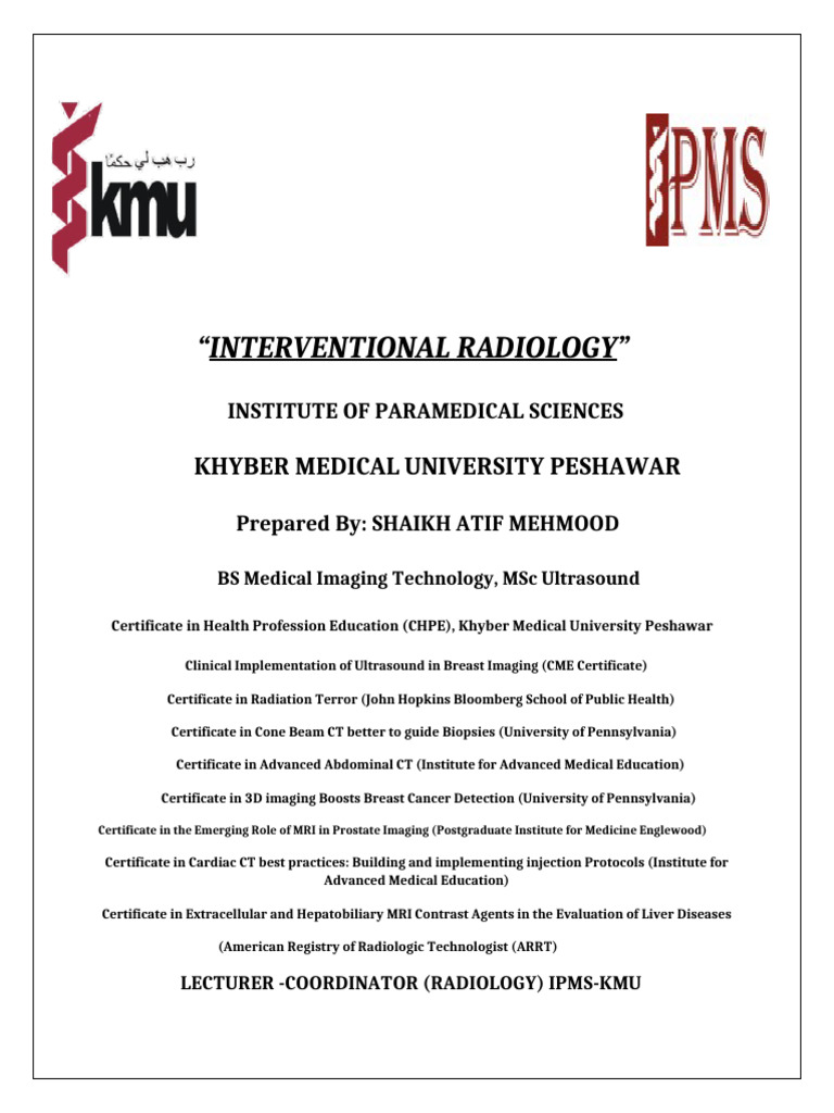 Interventional Radiology Pdf Angiography Interventional Radiology