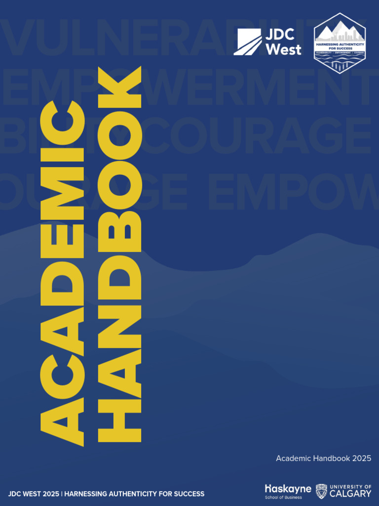JDC West 2025 Academic Handbook | PDF | Microsoft Power Point | Risk