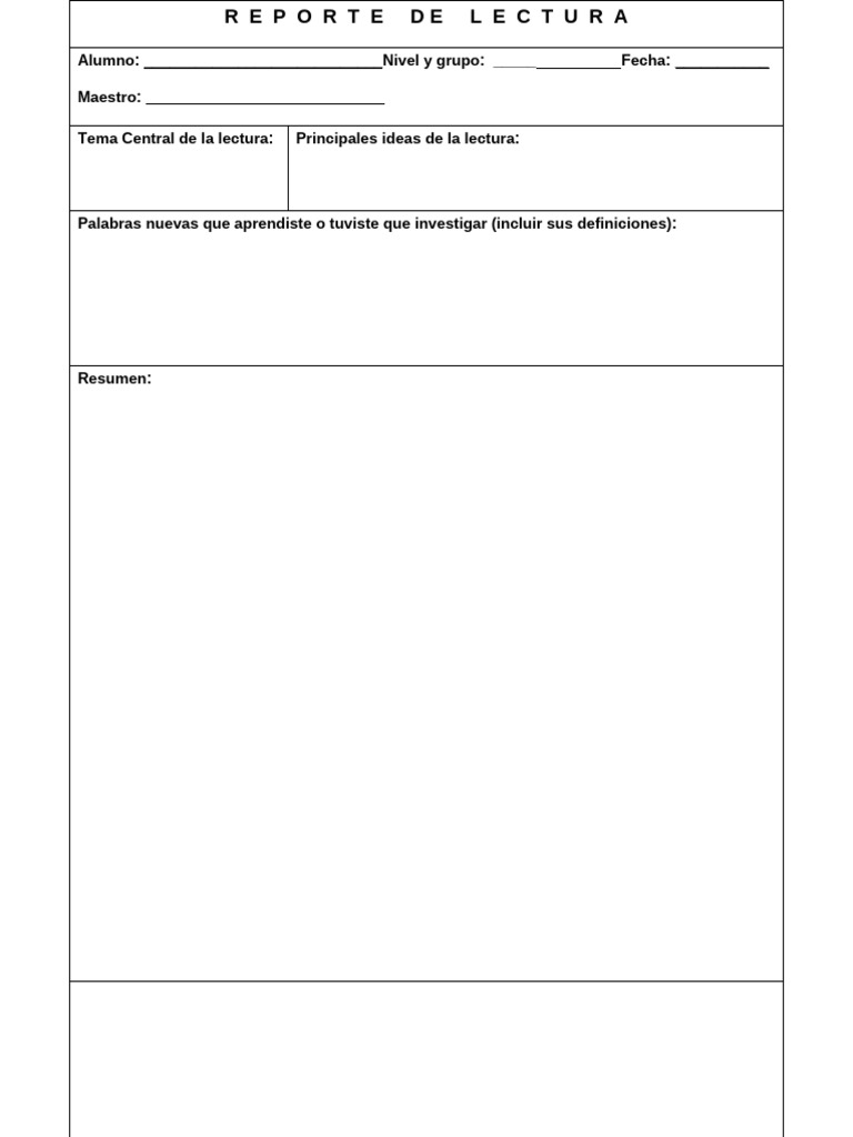 Reporte de Lectura | PDF