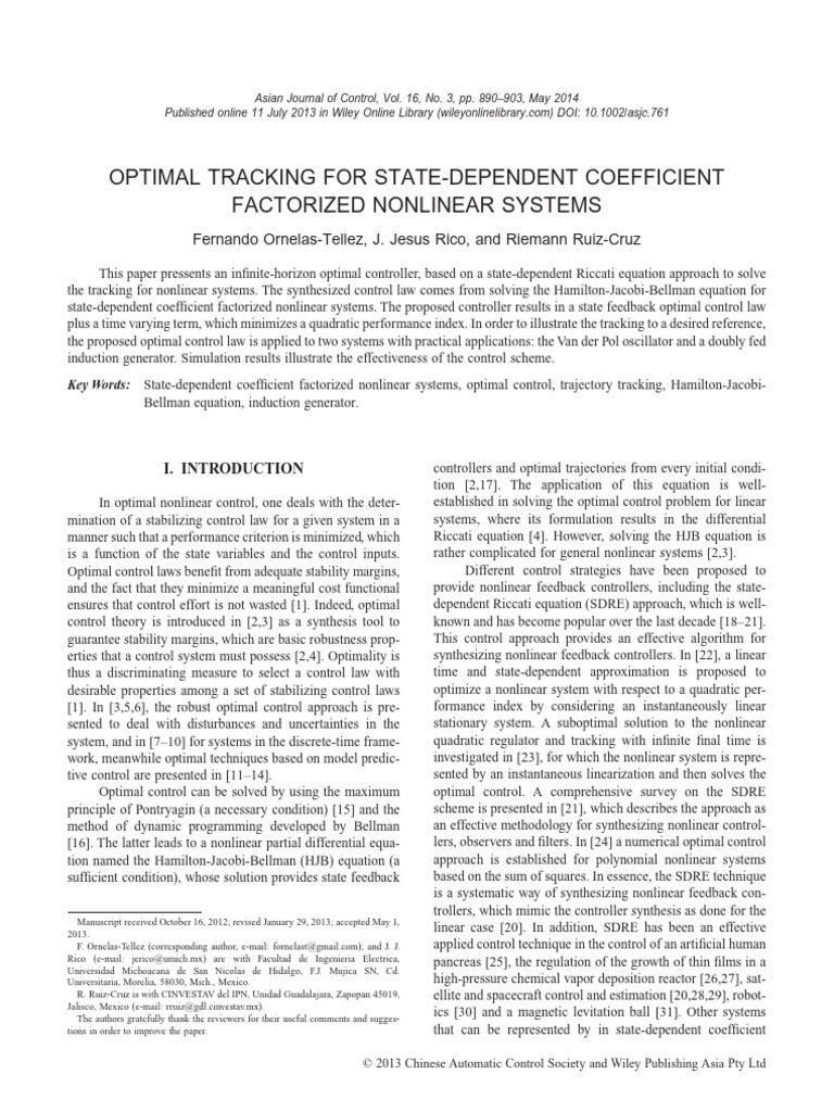 Asian Journal of Control - 2013 - Ornelas Tellez - Optimal Tracking For ...