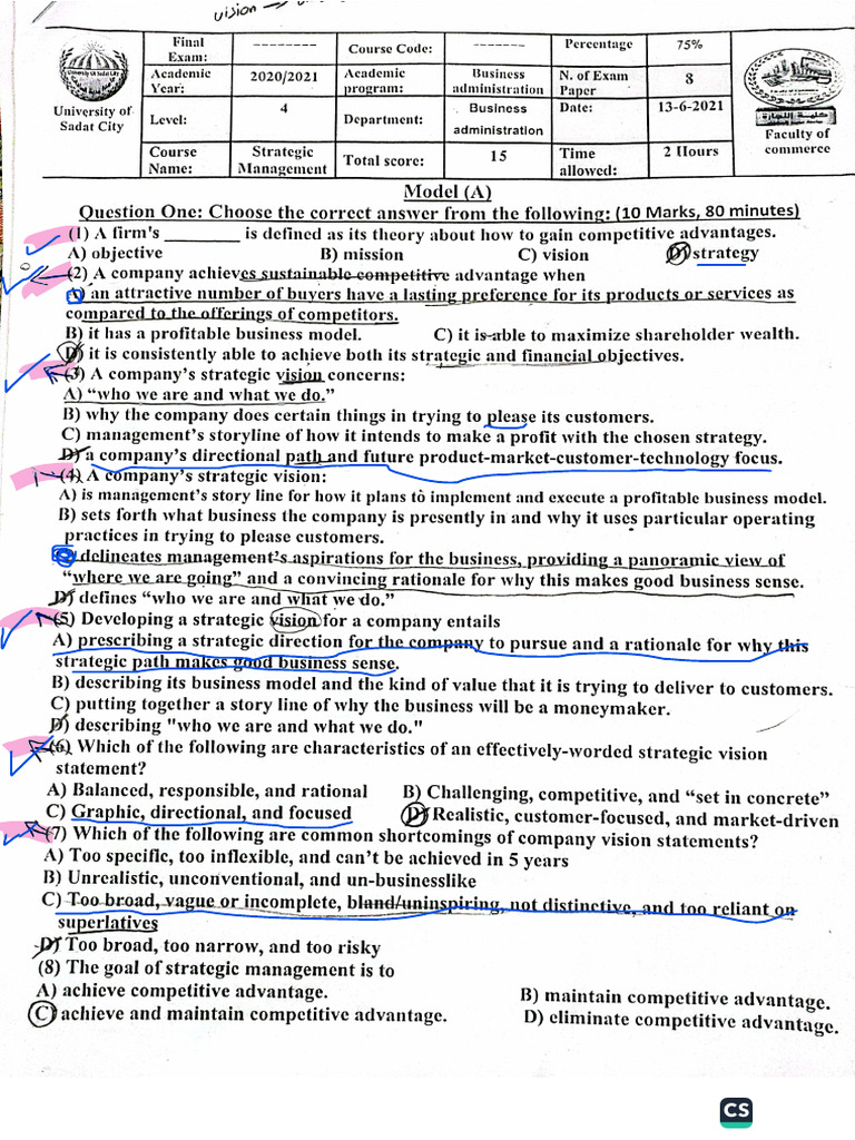Exam ST.M 2021 | PDF