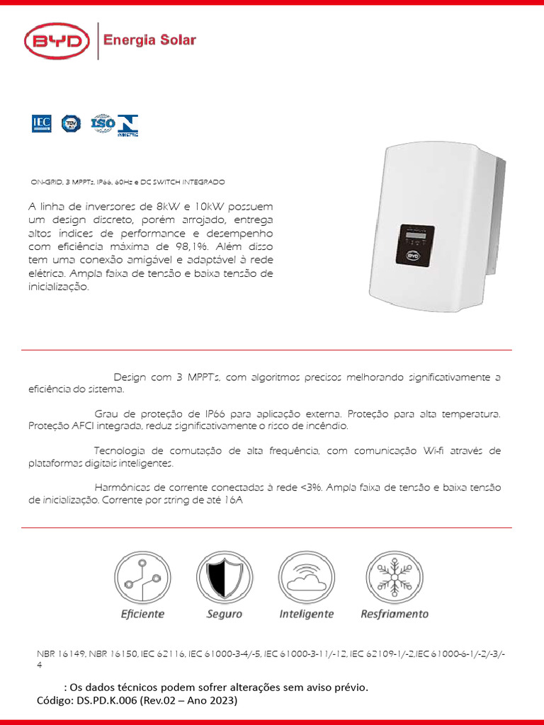 Inversores BYD-S 8kW e 10kW 220V | PDF | Rede de computadores ...
