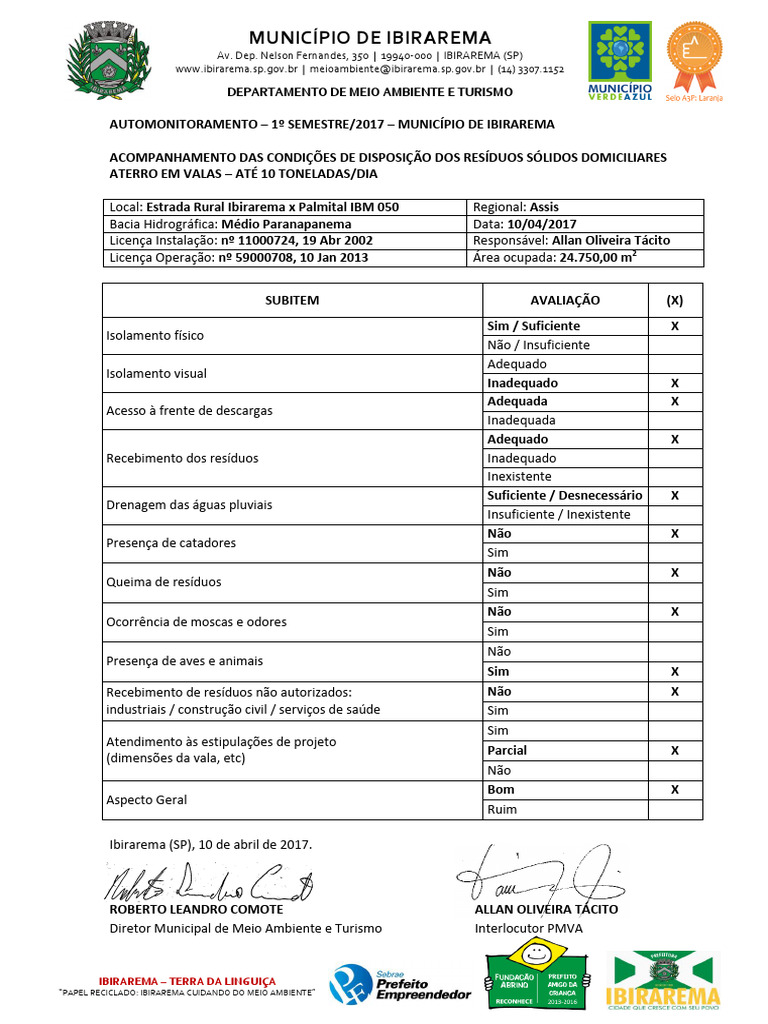 RS4 Automonitoramento Aterro | PDF | Desperdício | Aterro