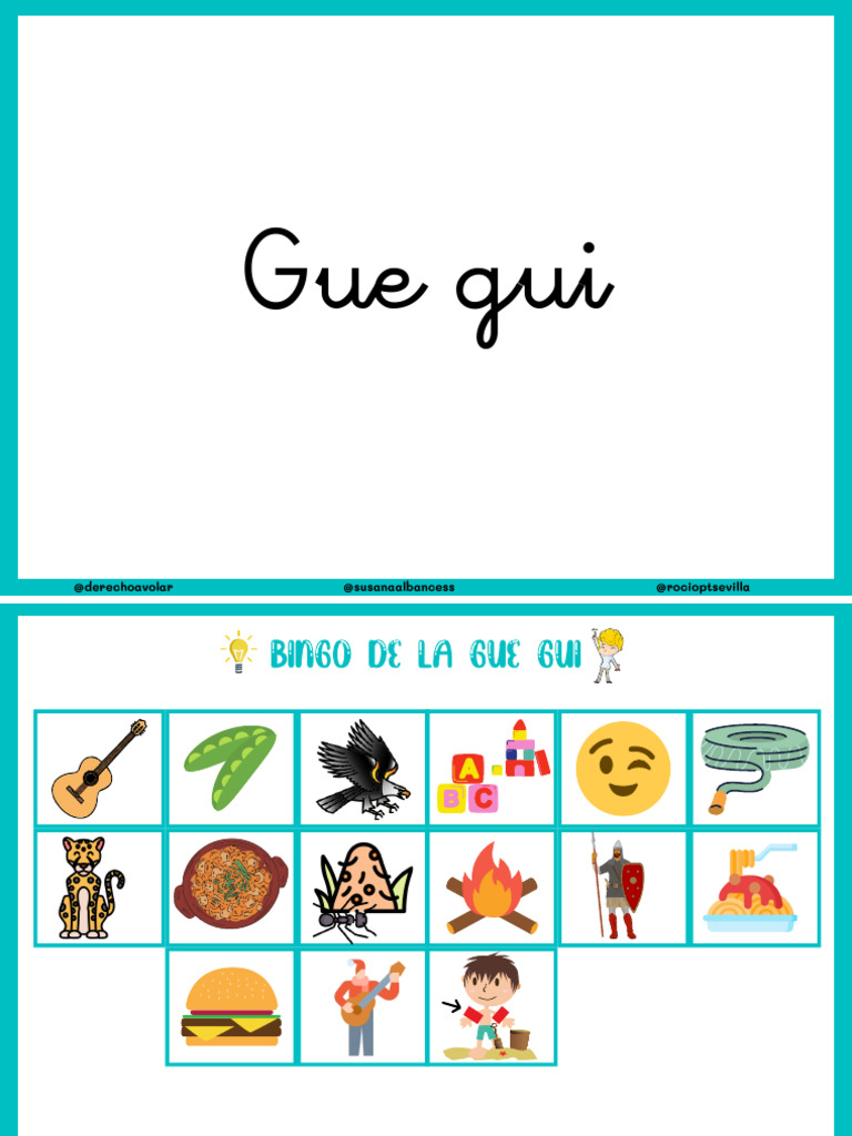 El Mundo de Las Letras Letra G Gue Gui | PDF