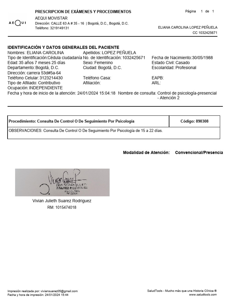 Órdenes Médicas: Identificación Y Datos Generales Del Paciente | PDF