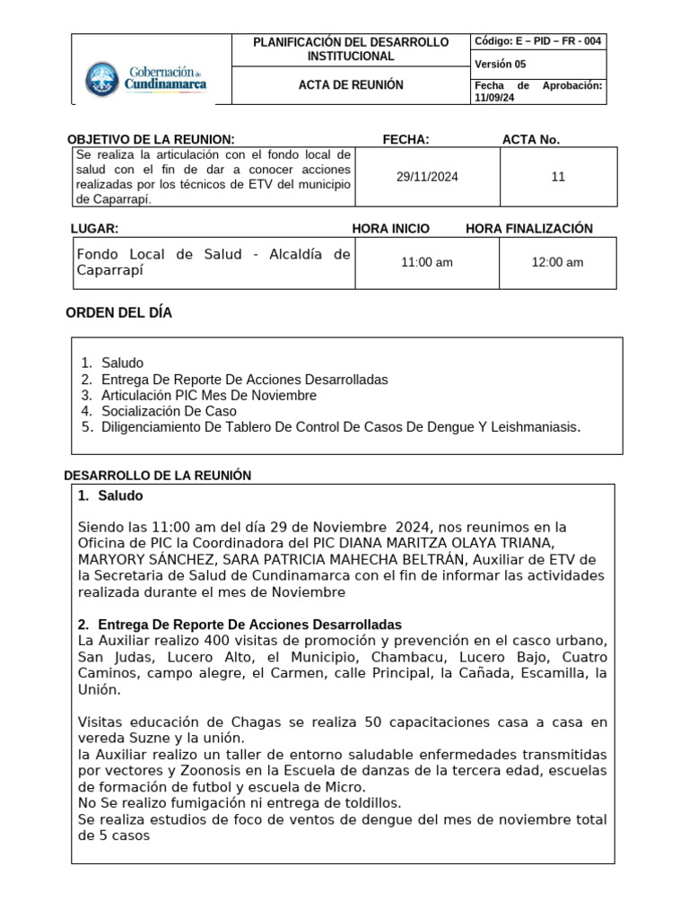 Acta Reunion Version511092024 | PDF