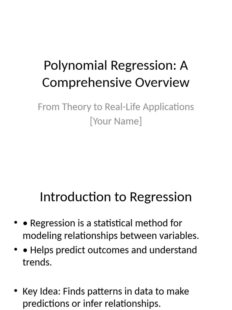 Polynomial Regression Presentation | PDF | Regression Analysis | Prediction