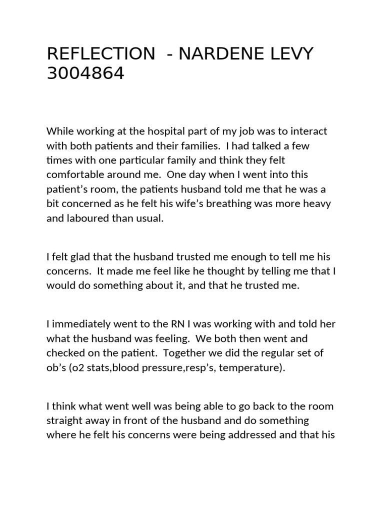 Hospital Reflection | PDF