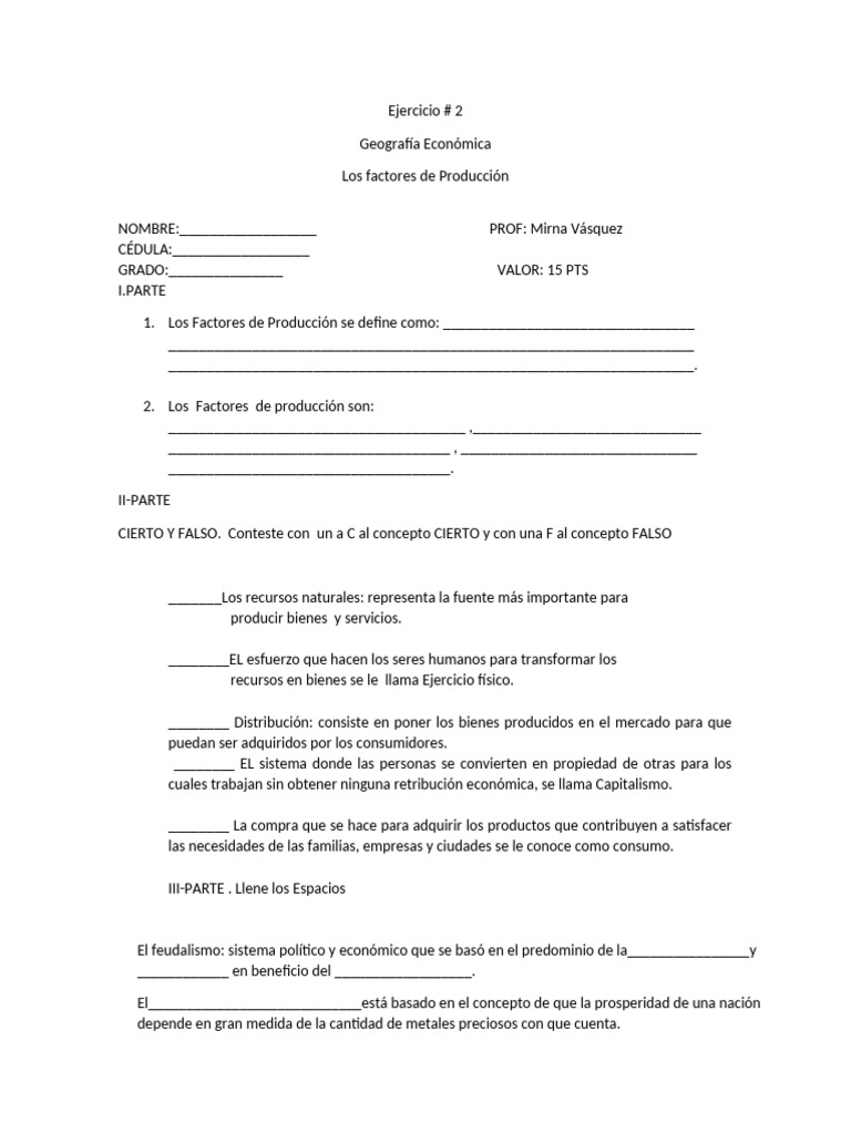 Ejercicio Geo Economica #2 | PDF