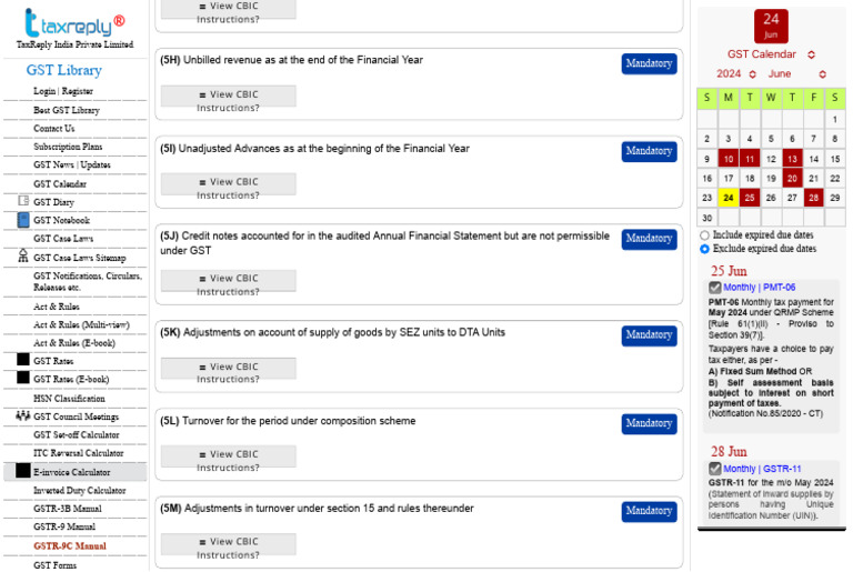GSTR-9C Manual Instructions For FY 2022-23 | PDF | Taxes | Revenue