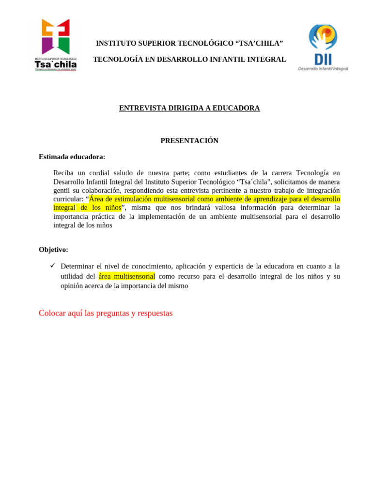 Fromato Entrevista | PDF