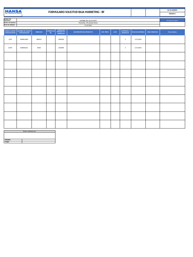 Formulario Marketing - Bonif. | PDF | Marketing | Negocios económicos