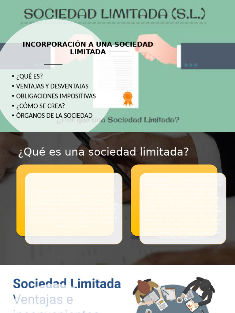 Guía sobre Sociedad Limitada: Ventajas y Creación | PDF | Impuestos ...