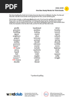 7th Grade Spelling Bee Word List 2024 | PDF | Orthography | Spelling