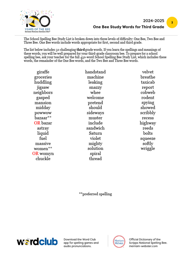 3rd Grade Words | PDF | Lexicography | Lexicology