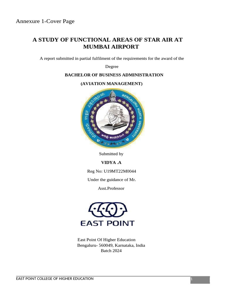 Study of Star Air's Functions at Mumbai | PDF | Aviation | Aerospace