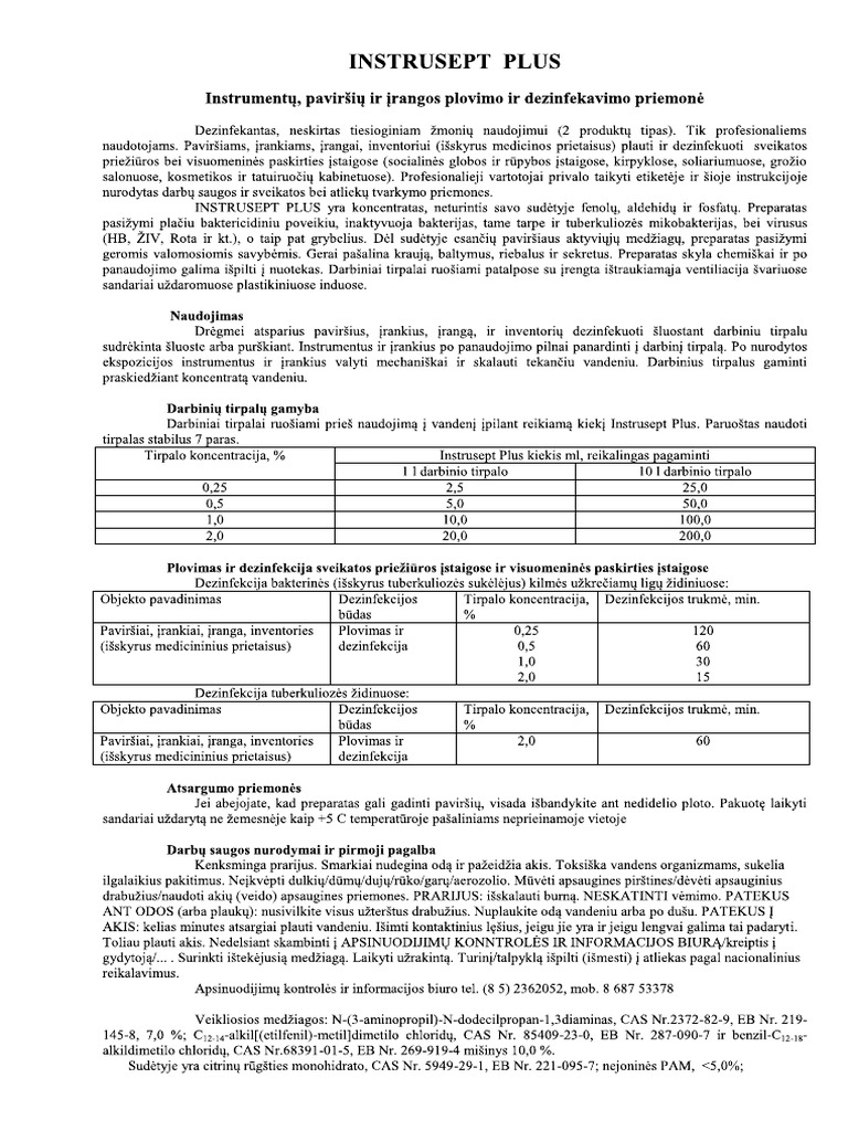 Instrusept Plus Instrukcija | PDF