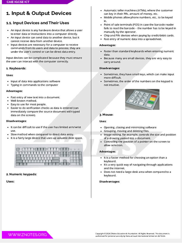 ict ch2 notes | PDF | Printer (Computing) | Radio Frequency Identification ict ch2 notes | PDF | Printer (Computing) | Radio Frequency Identification