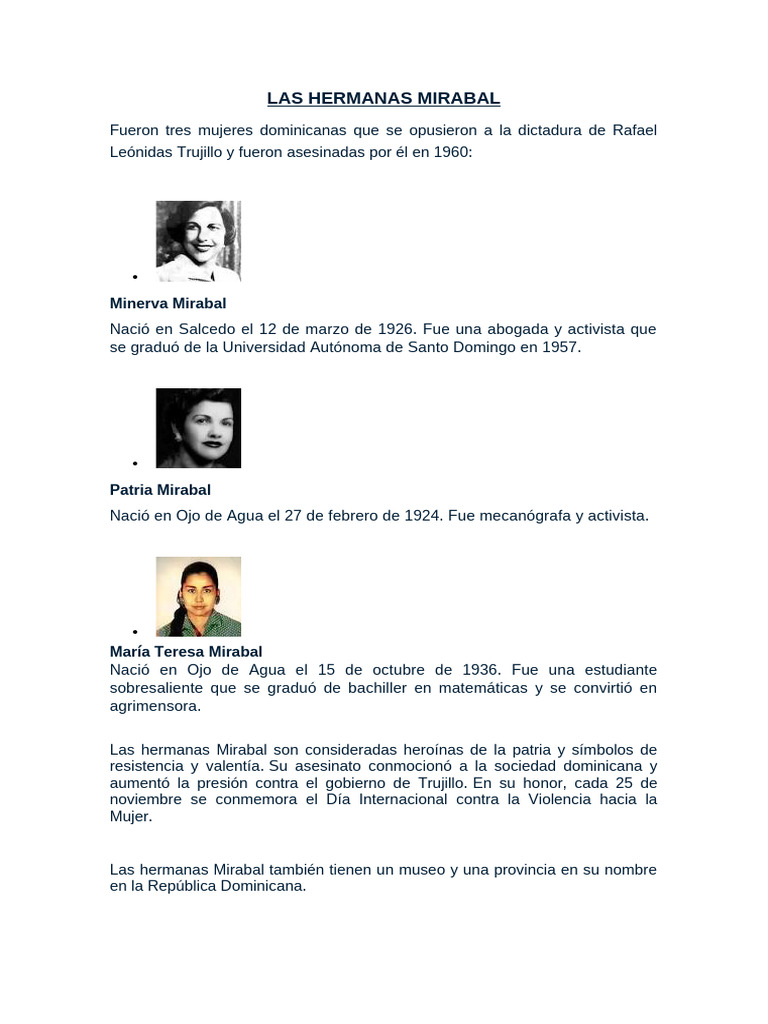 Las Hermanas Mirabal | PDF