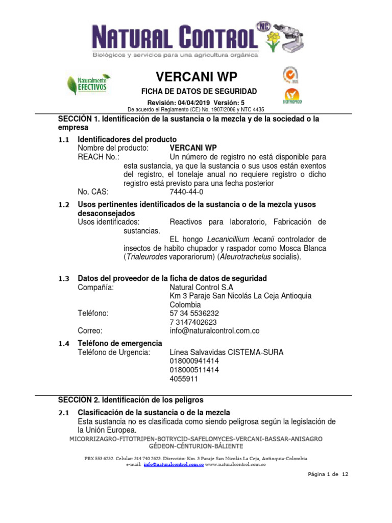 VERCANI | PDF | Higiene Ocupacional | Agua