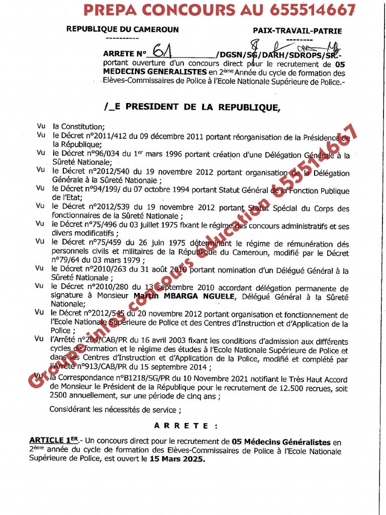 Concours Police Ecp-Med 2025 | PDF