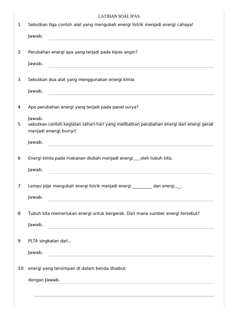 Latihan Soal Ipas | PDF