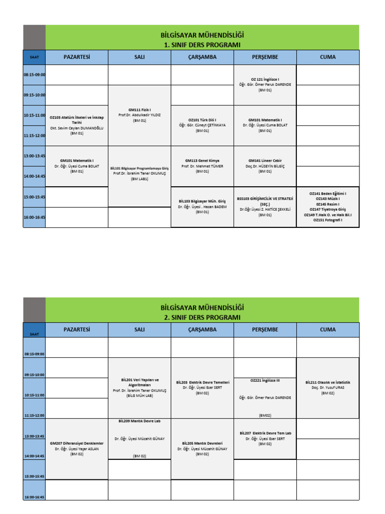 Bi̇lg. Müh. Ders Prog - 1809100936218732 | PDF