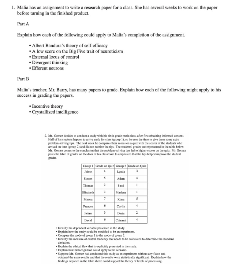 FRQ Examples | PDF