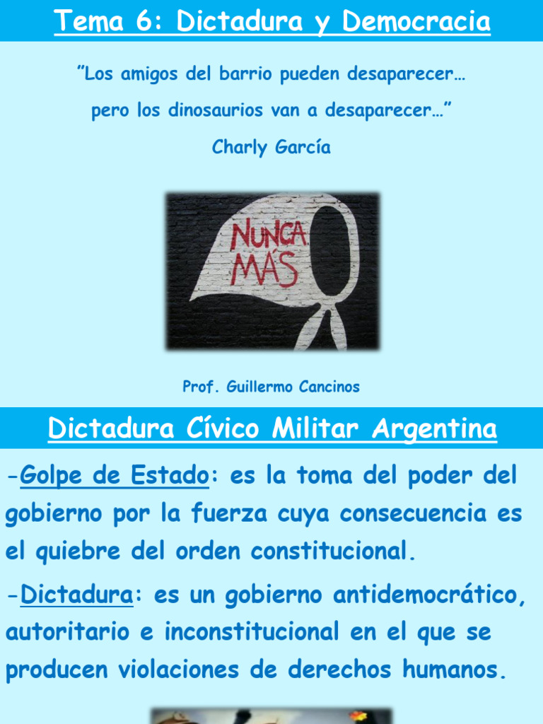 Conceptos Tema 6 Dictadura y Democracia | PDF