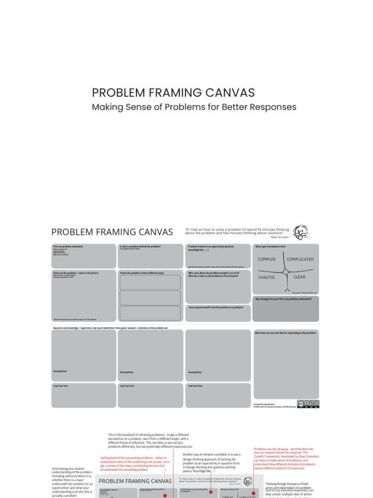 Problem Framing Canvas Guide | PDF | Cost Of Living | Design Thinking
