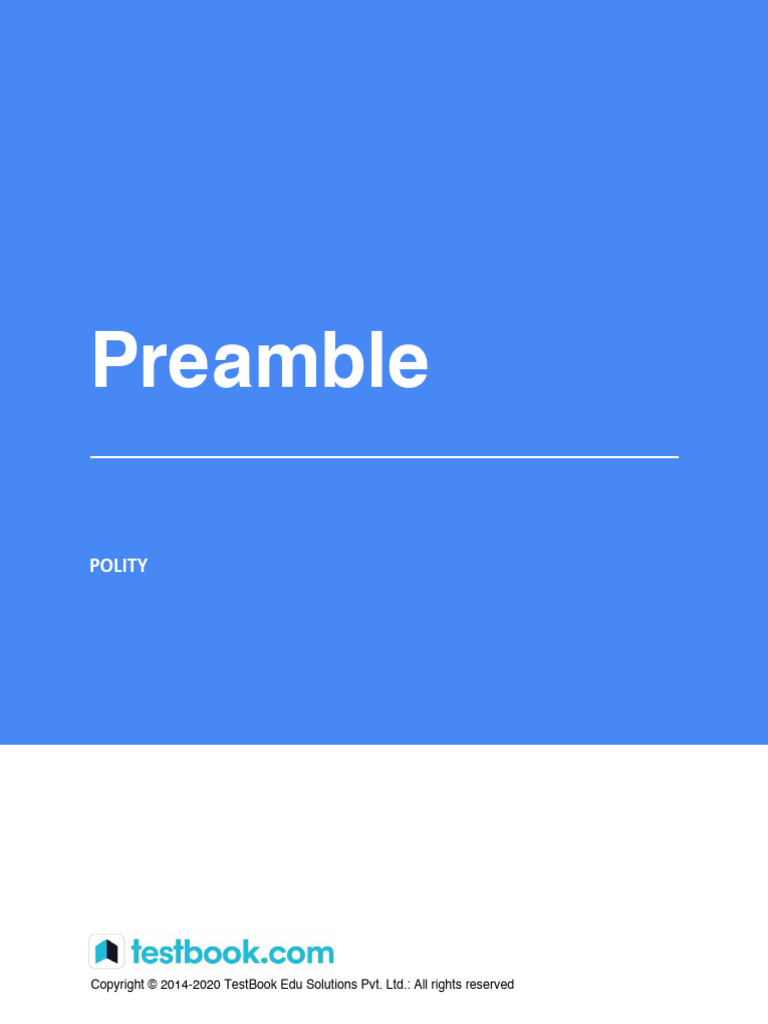 Preamble - Study Notes | PDF | Legal Documents | Political Science