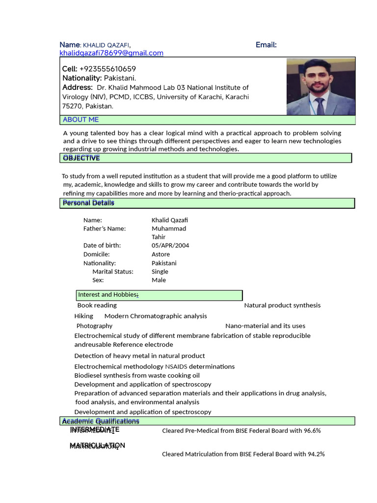 Khalid Qazafi Resume - 20240716190846 | PDF