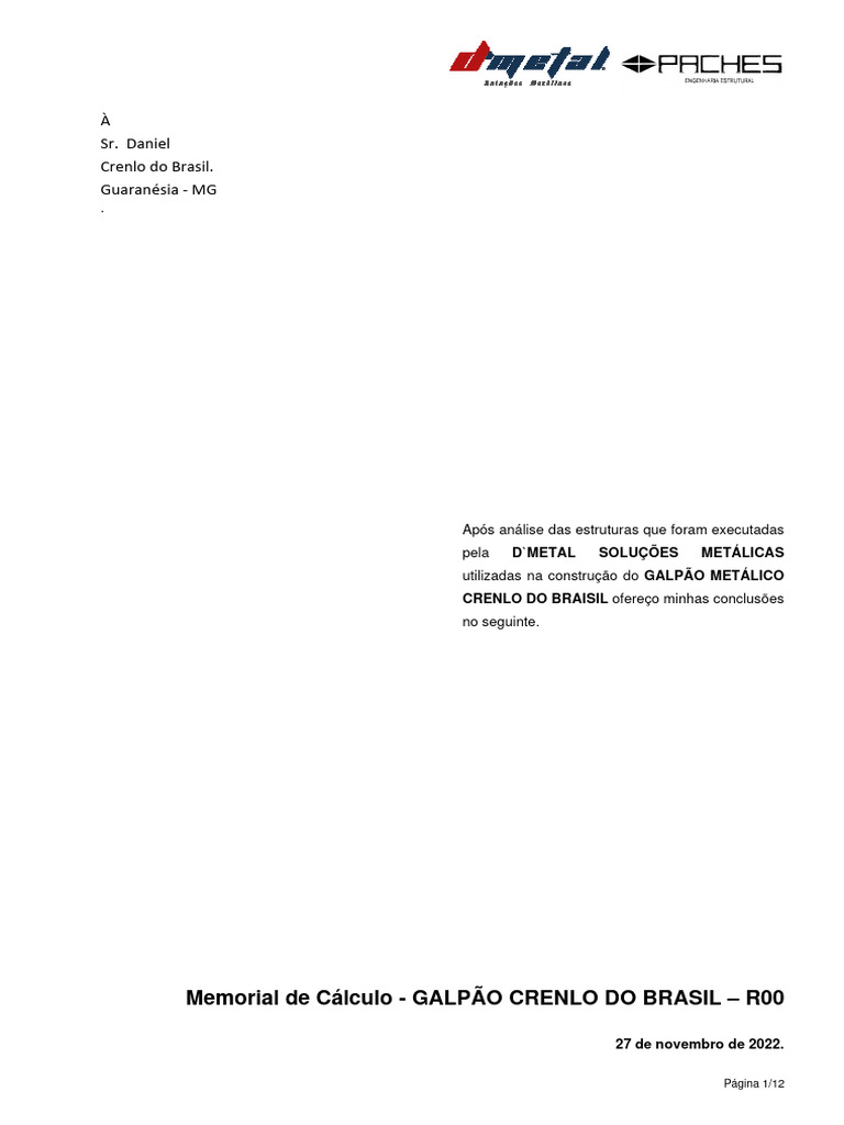 MC - Pavilhao Metalico Crenlo de Brasil R00 +art | PDF | Parafuso ...