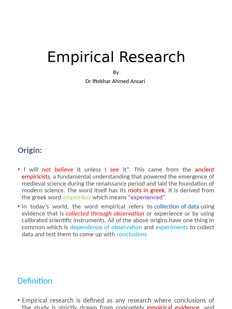 Conducting Empirical Research Methods | PDF | Methodology | Empirical ...