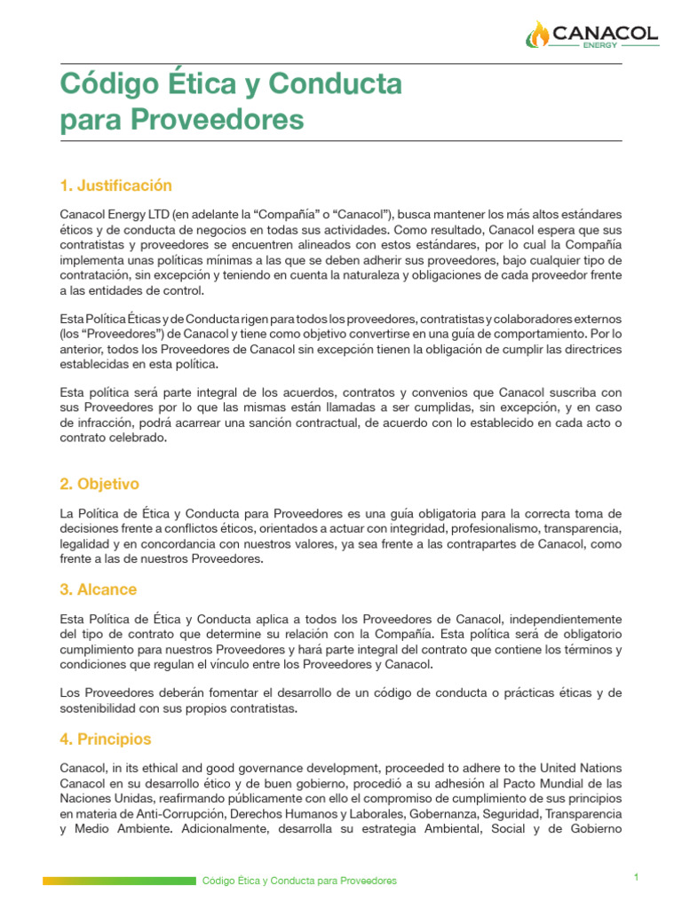 Suppliers Code of Conduct Es | PDF | Corrupción política | Organización ...