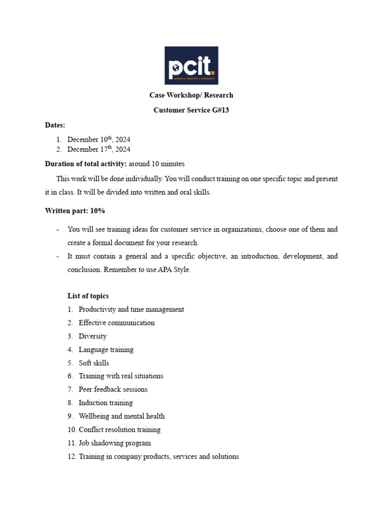 Case Workshop | PDF | Human Communication