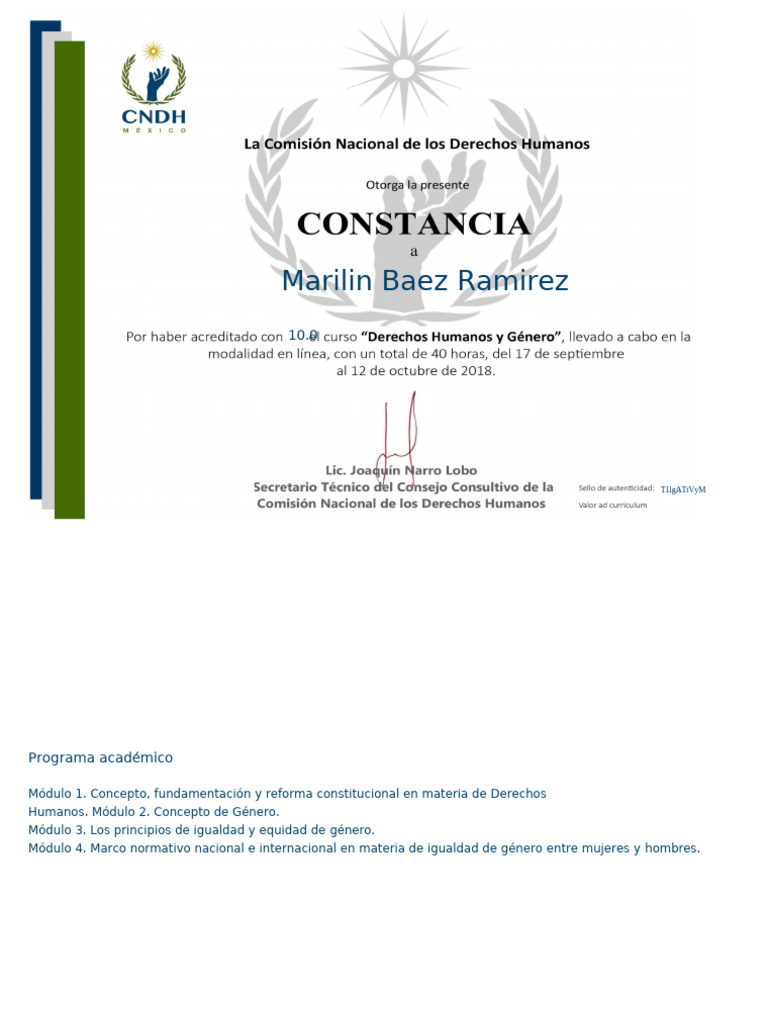 654856072-CDHG-Constancia-Curso-Derechos-Humanos-y-Genero | PDF