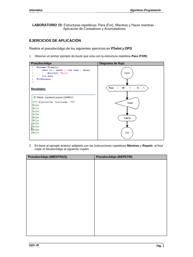 L15 Estructuras Repetitivas | PDF | Algoritmos | Algoritmos y Estructuras de Datos