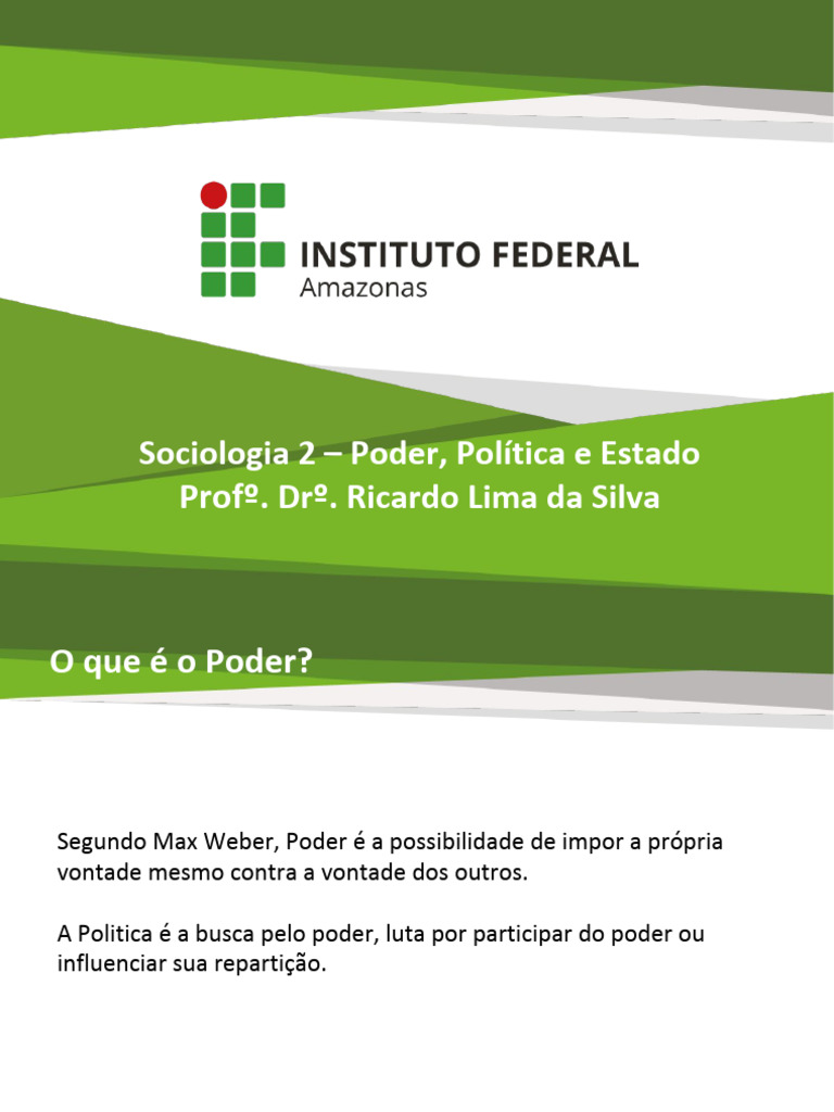 Poder, Política e Estado na Sociologia | PDF | Estado | Poder (social e ...