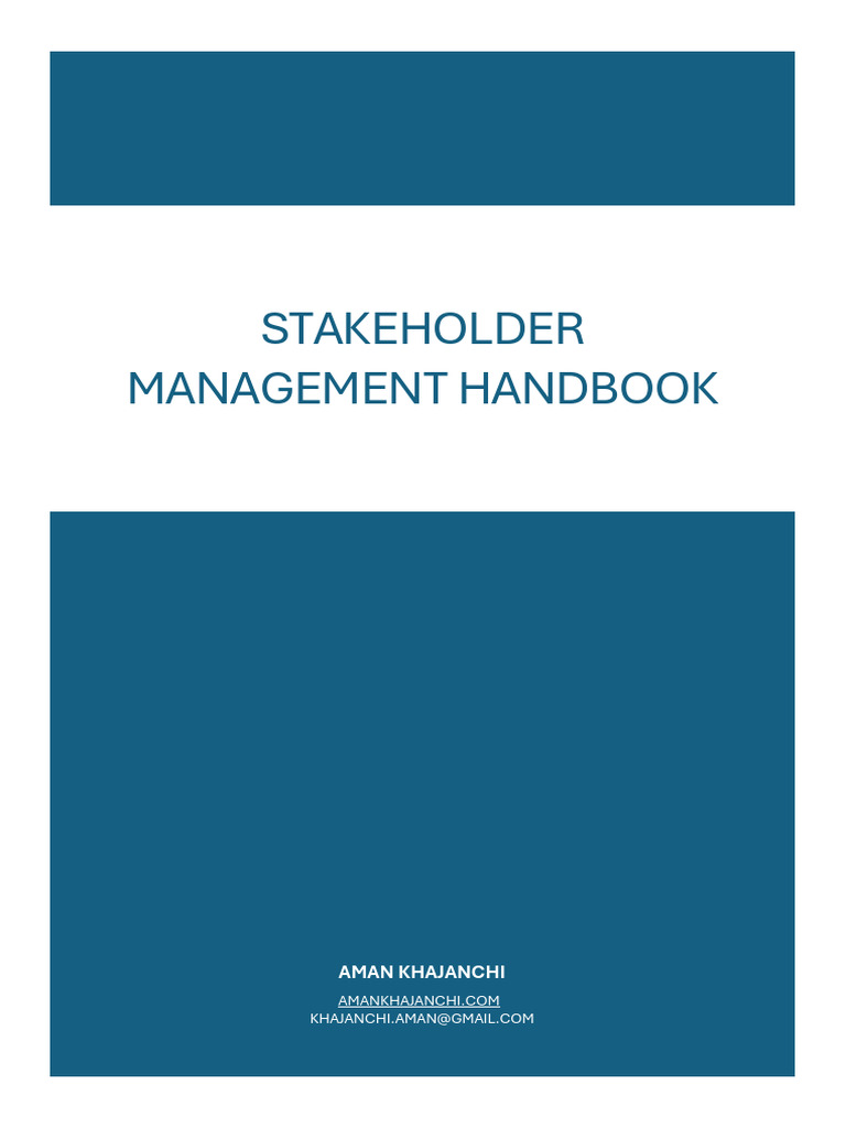 Handbook On Stakeholder Management | PDF | Change Management ...
