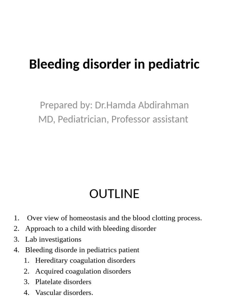 13 Bleeding Disorder in Pediatric EAU | PDF | Coagulation | Platelet