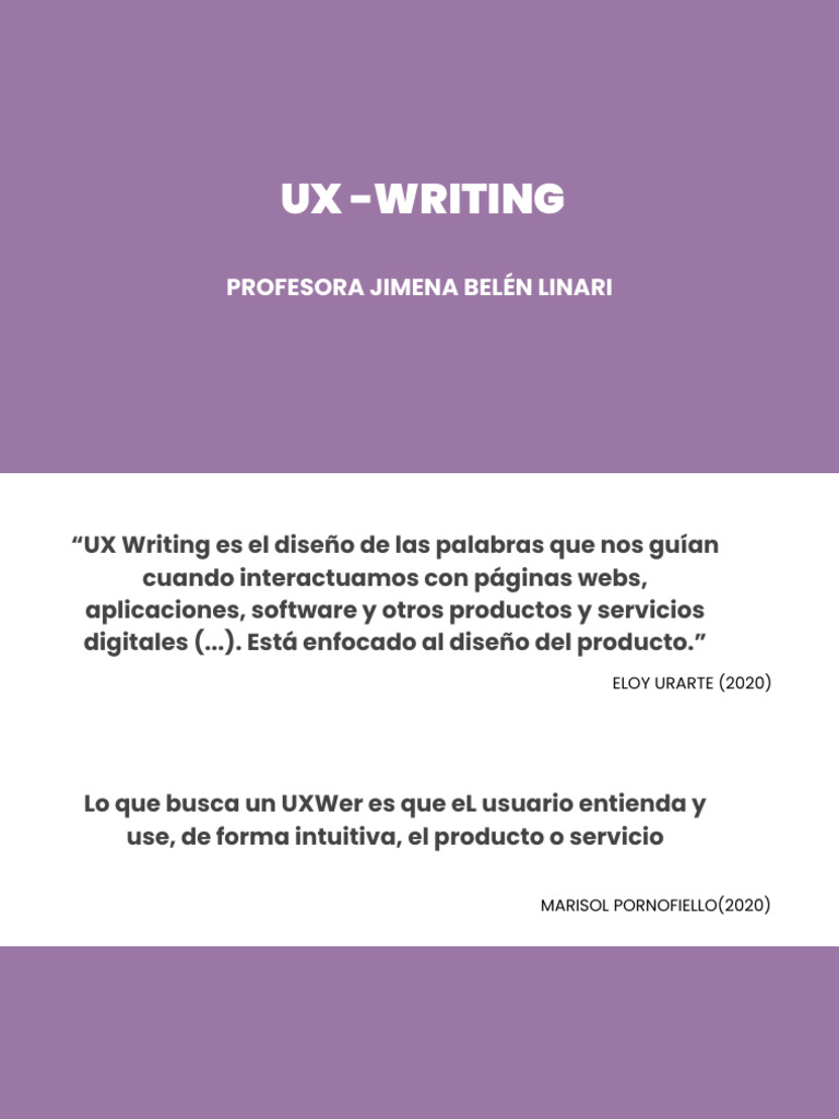 UX Writting | PDF | Diseño | Marca