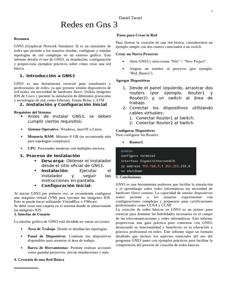Guía de Instalación y Uso de GNS3 | PDF | Hardware de la computadora ...