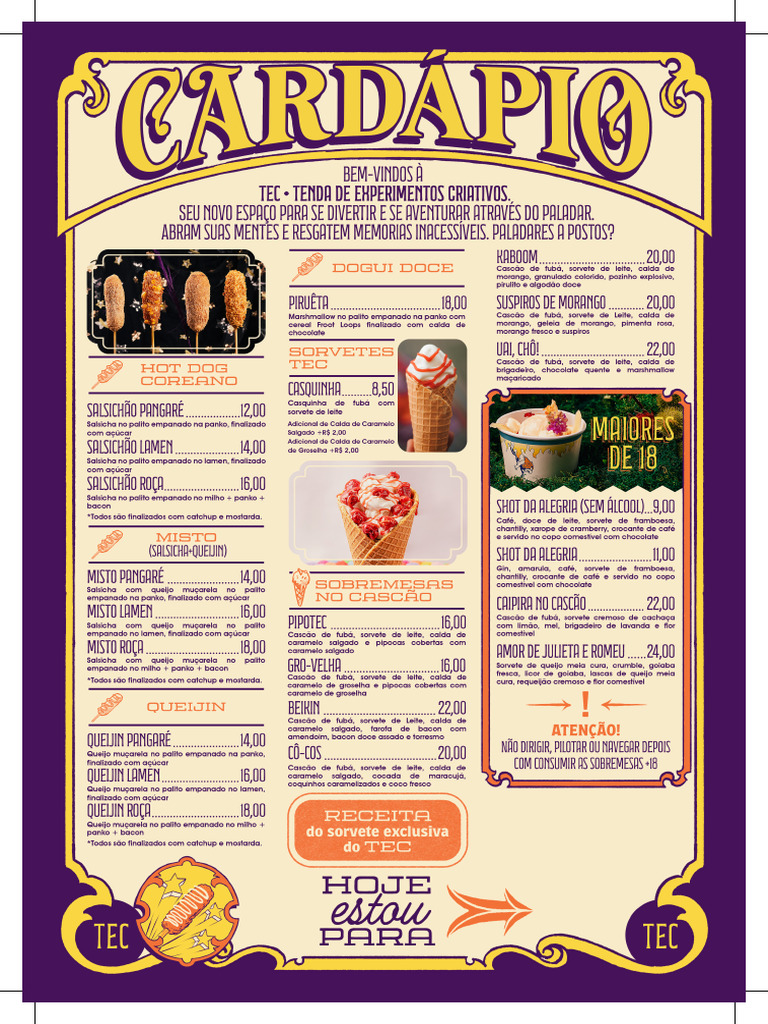Cardápio TEC Set 2024 | PDF